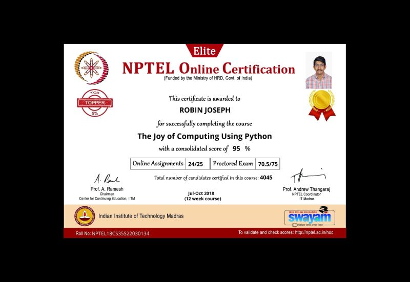 Robin Joseph on LinkedIn: #pythonprogramming #nptel Robin Joseph on LinkedIn: #pythonprogramming #nptel