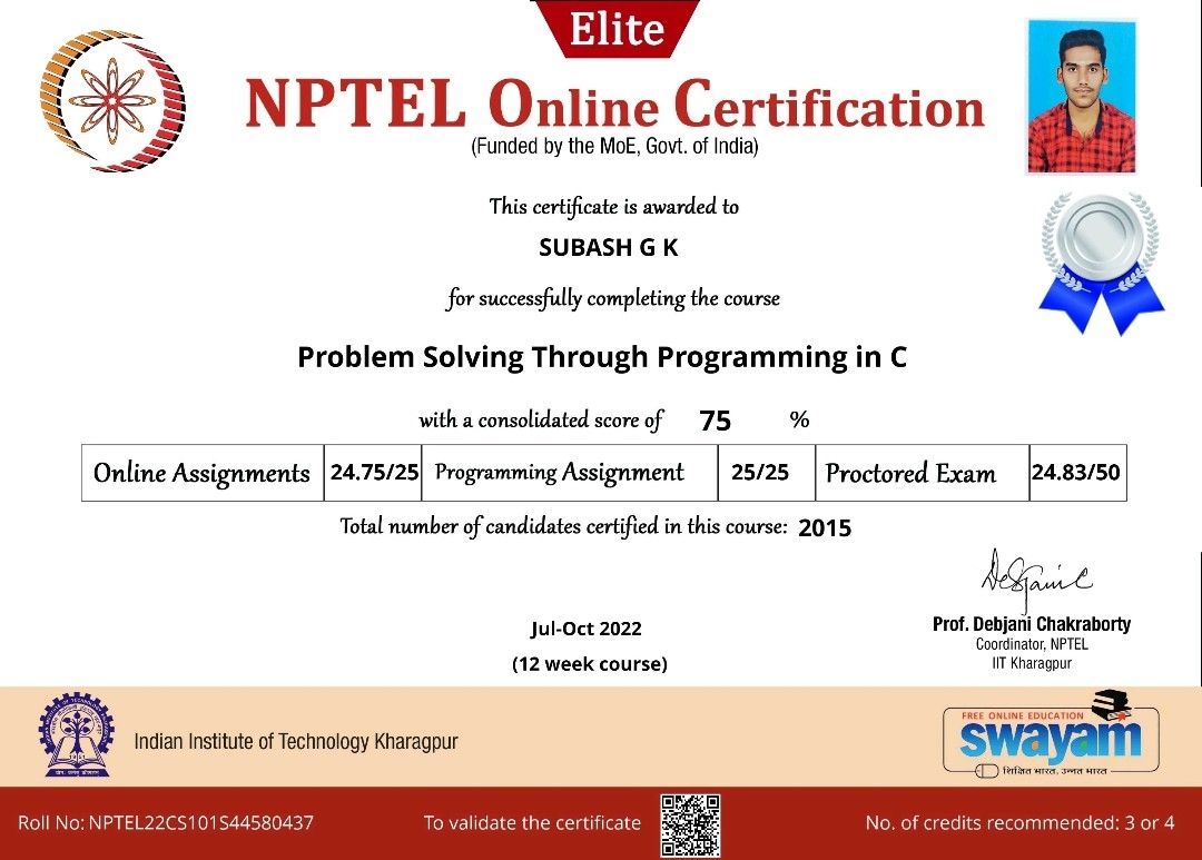 Subash Gopi on LinkedIn: #nptel #programming Subash Gopi on LinkedIn: #nptel #programming