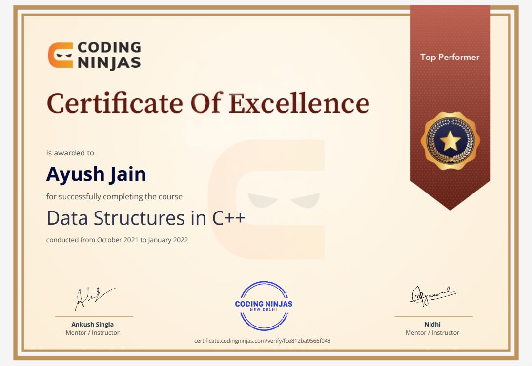 Ayush Jain on LinkedIn: #coding #datastructures #algorithms #codingninjas Ayush Jain on LinkedIn: #coding #datastructures #algorithms #codingninjas
