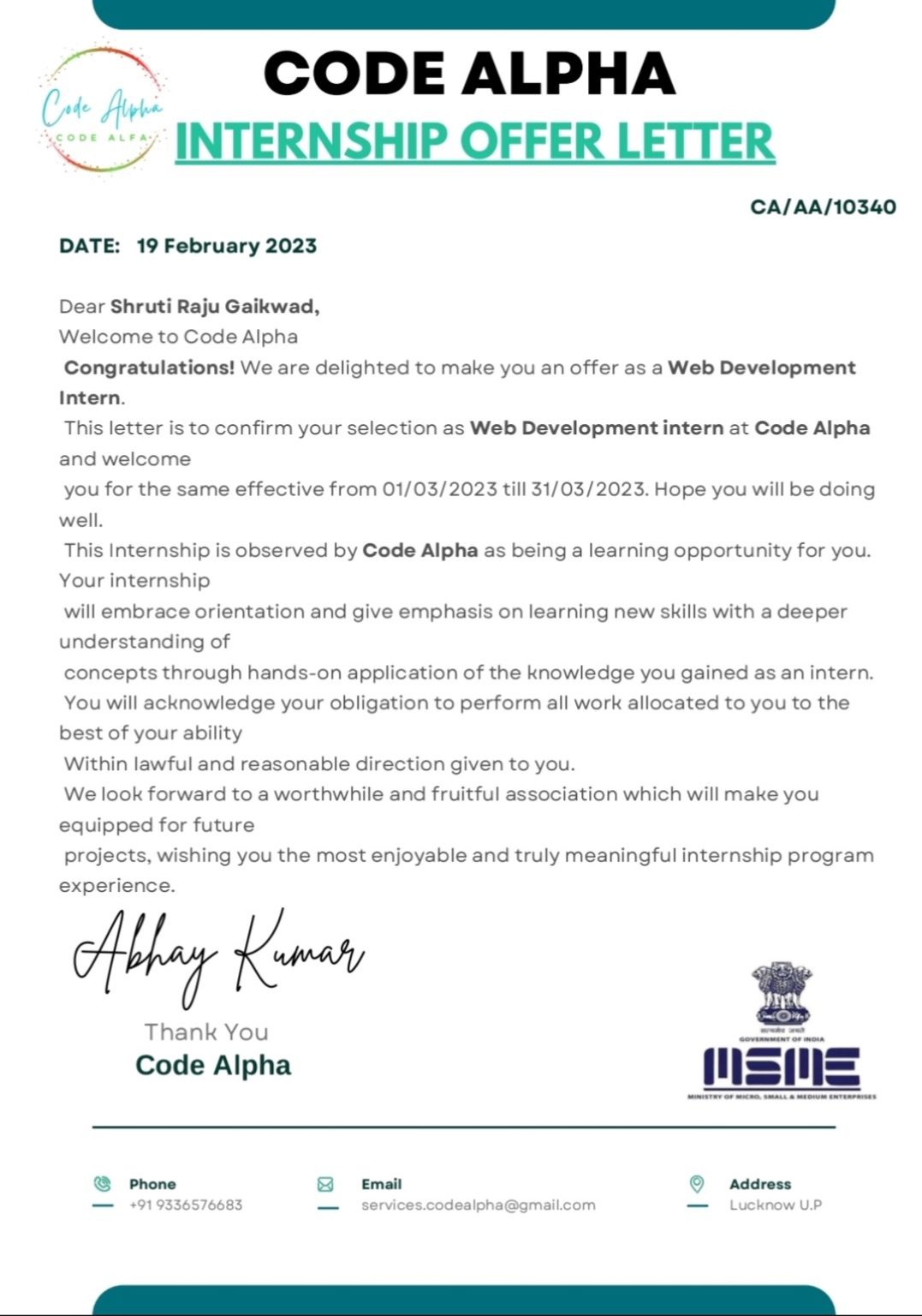 Shruti Gaikwad on LinkedIn: #connections #codealpha #webdevelopment # ... Shruti Gaikwad on LinkedIn: #connections #codealpha #webdevelopment # ...