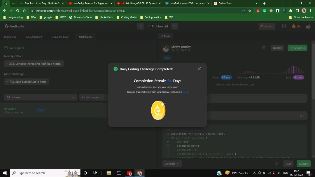 Shreya Pandey على LinkedIn: #ui #leetcode #dsacoding #java #practice # ... Shreya Pandey على LinkedIn: #ui #leetcode #dsacoding #java #practice # ...