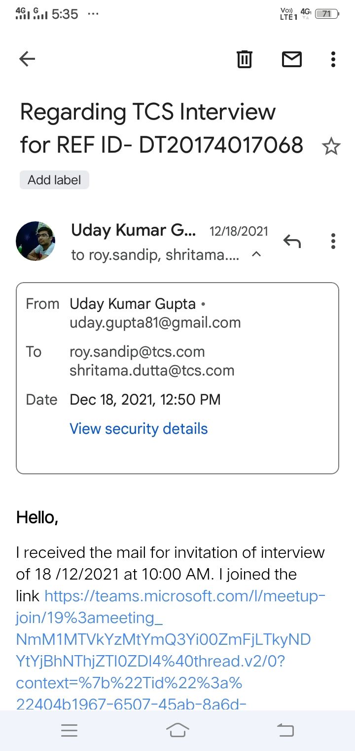 Er. Uday Kumar Gupta on LinkedIn: #tcs #tcshiring #tcsindia Er. Uday Kumar Gupta on LinkedIn: #tcs #tcshiring #tcsindia