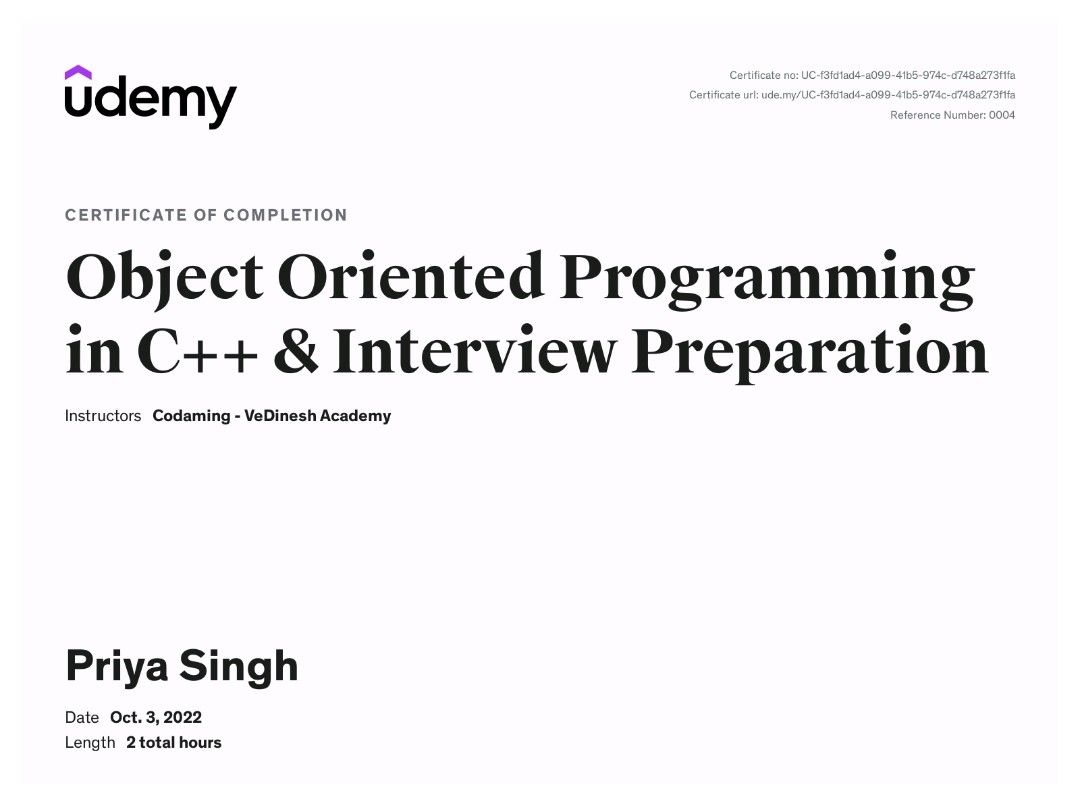 Priya Singh on LinkedIn: #programming #interview #oop #coding Priya Singh on LinkedIn: #programming #interview #oop #coding