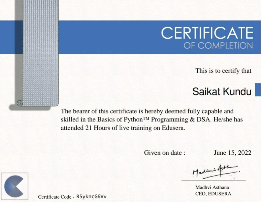 Saikat Kundu on LinkedIn: #pythonprogramming Saikat Kundu on LinkedIn: #pythonprogramming