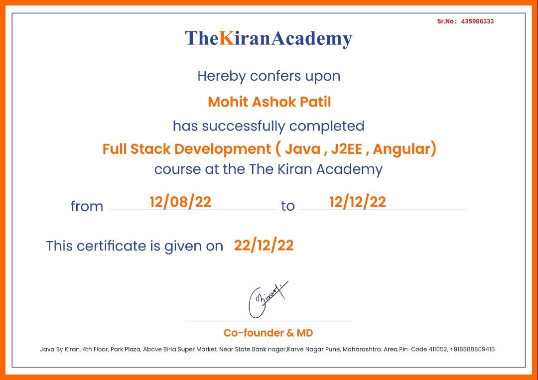 Mohit Patil on LinkedIn: #java #development #thekiranacademy #teachers ... Mohit Patil on LinkedIn: #java #development #thekiranacademy #teachers ...
