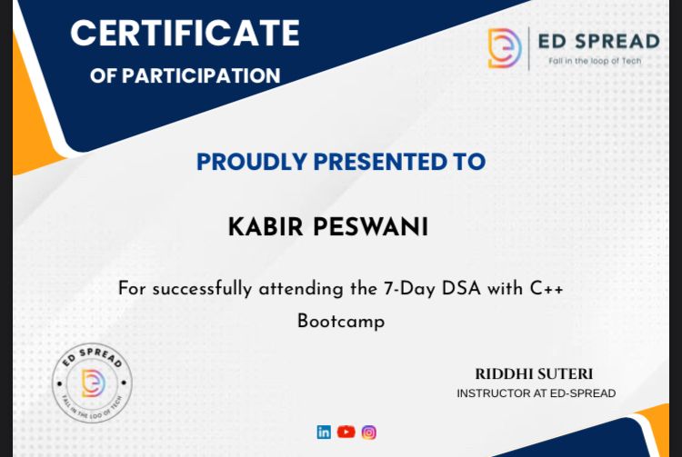 Kabir Peswani on LinkedIn: #dsa #c Kabir Peswani on LinkedIn: #dsa #c