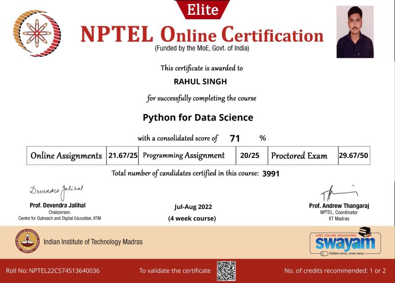 Rahul Singh on LinkedIn: #python #datascience #nptel Rahul Singh on LinkedIn: #python #datascience #nptel