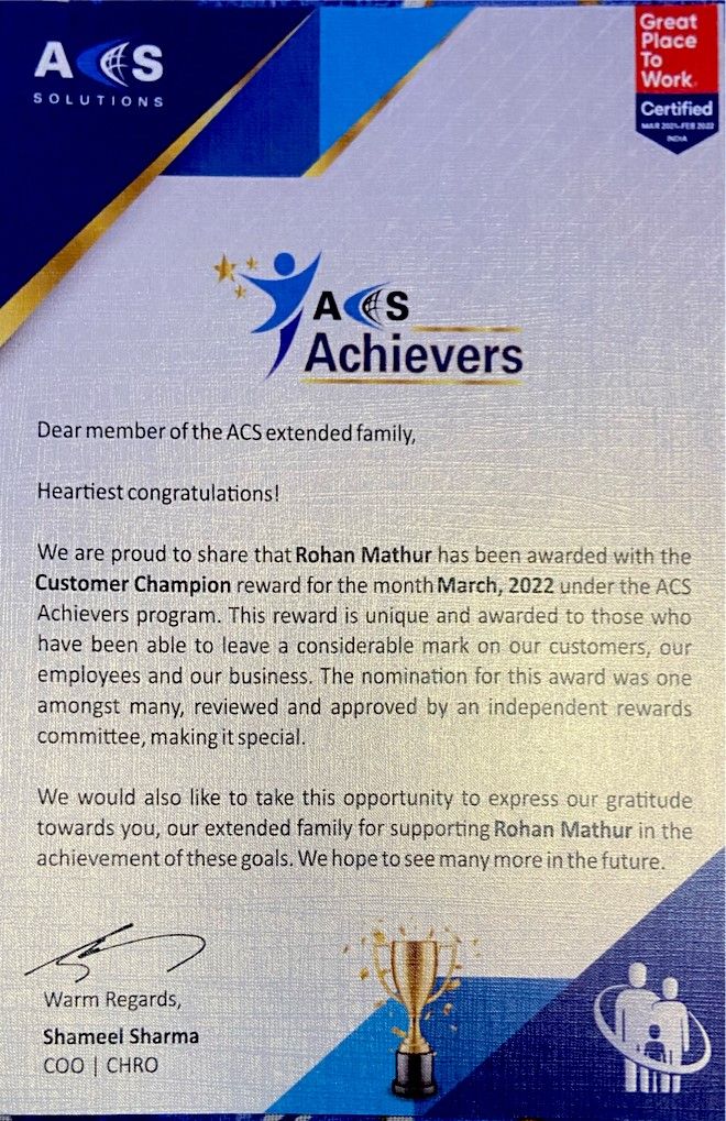 Rohan Mathur on LinkedIn: #teameffort #customerchampion | 26 comments Rohan Mathur on LinkedIn: #teameffort #customerchampion | 26 comments