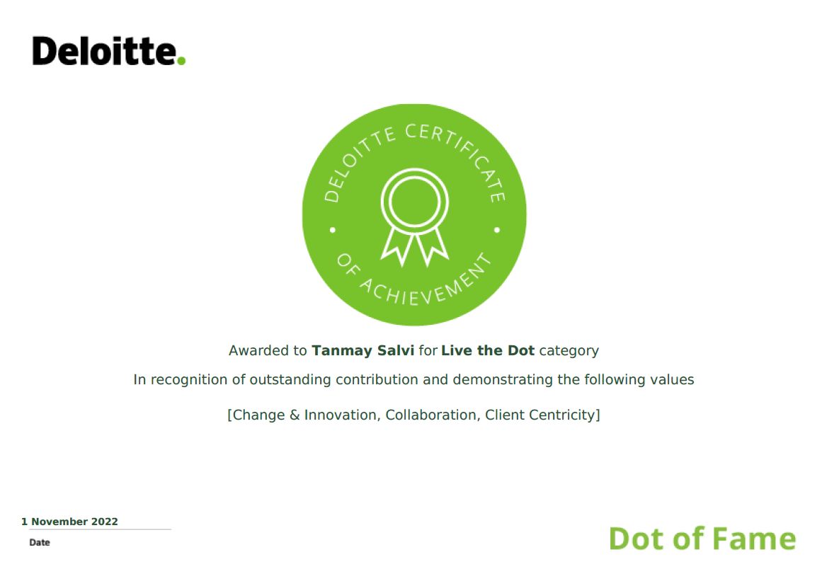 Tanmay Salvi on LinkedIn: #deloitte #grateful #livethedot # ... Tanmay Salvi on LinkedIn: #deloitte #grateful #livethedot # ...