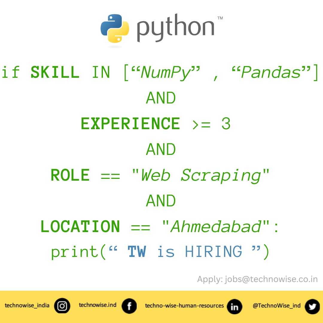 Techno Wise - Recruitment Solutions on LinkedIn: #python #numpy #pandas ... Techno Wise - Recruitment Solutions on LinkedIn: #python #numpy #pandas ...
