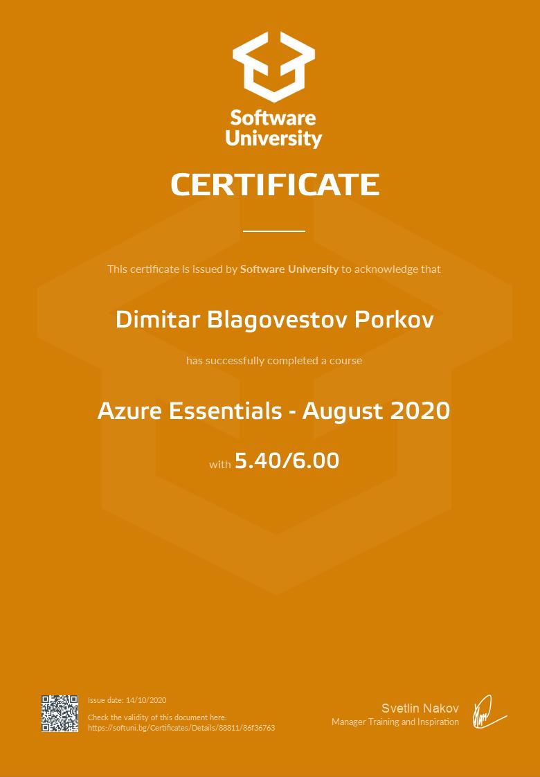 Dimitar Porkov on LinkedIn: #azure #essentials #softuni Dimitar Porkov on LinkedIn: #azure #essentials #softuni