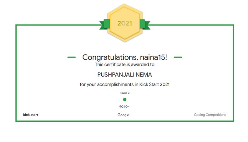 Pushpanjali Nema on LinkedIn: #googlecodejam #google #codingcompetition Pushpanjali Nema on LinkedIn: #googlecodejam #google #codingcompetition
