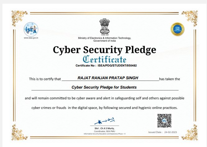 Rajat Ranjan Pratap Singh on LinkedIn: #cyberhygiene #pledge Rajat Ranjan Pratap Singh on LinkedIn: #cyberhygiene #pledge