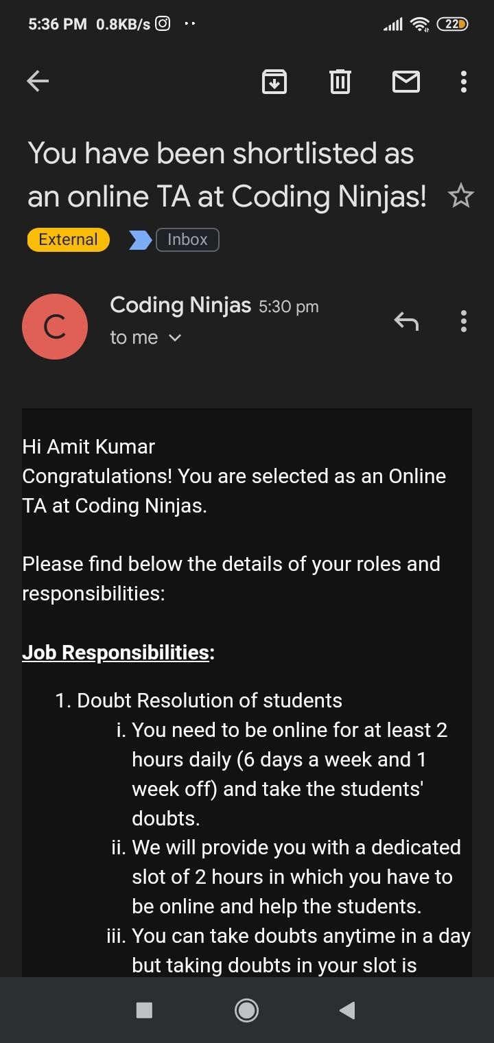 Amit Kumar on LinkedIn: #codingninjas #internship #dsa Amit Kumar on LinkedIn: #codingninjas #internship #dsa