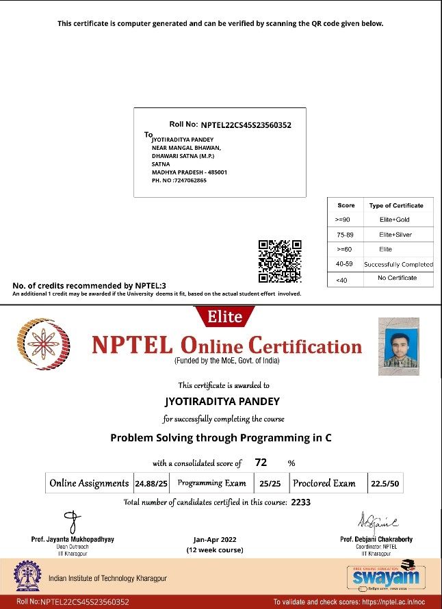 Jyotiraditya Pandey on LinkedIn: #nptel #coding #programming #java # ... Jyotiraditya Pandey on LinkedIn: #nptel #coding #programming #java # ...