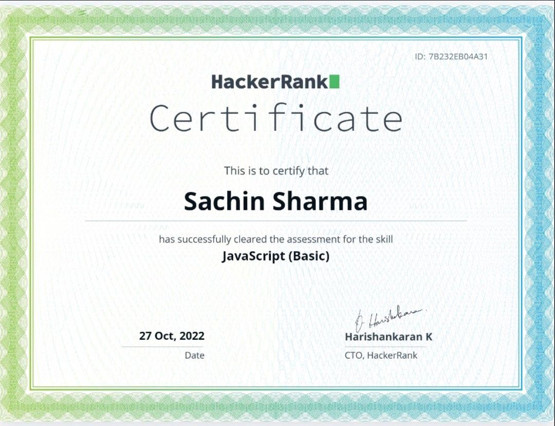 Sachin Sharma on LinkedIn: #javascript #hackerrank Sachin Sharma on LinkedIn: #javascript #hackerrank