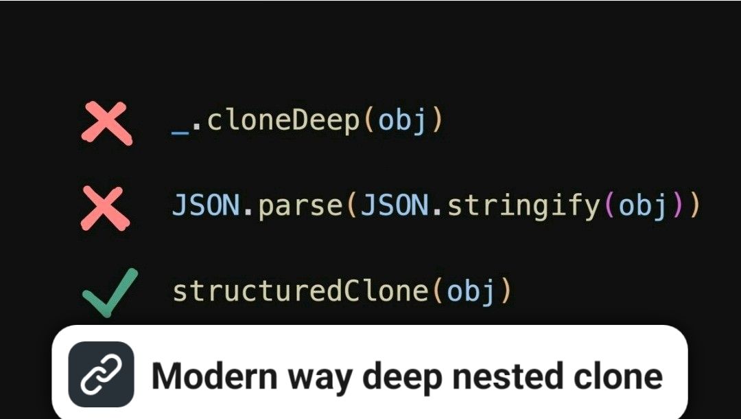 Dharmendra Kumar on LinkedIn: #javascript #deepclone #structuredclone Dharmendra Kumar on LinkedIn: #javascript #deepclone #structuredclone