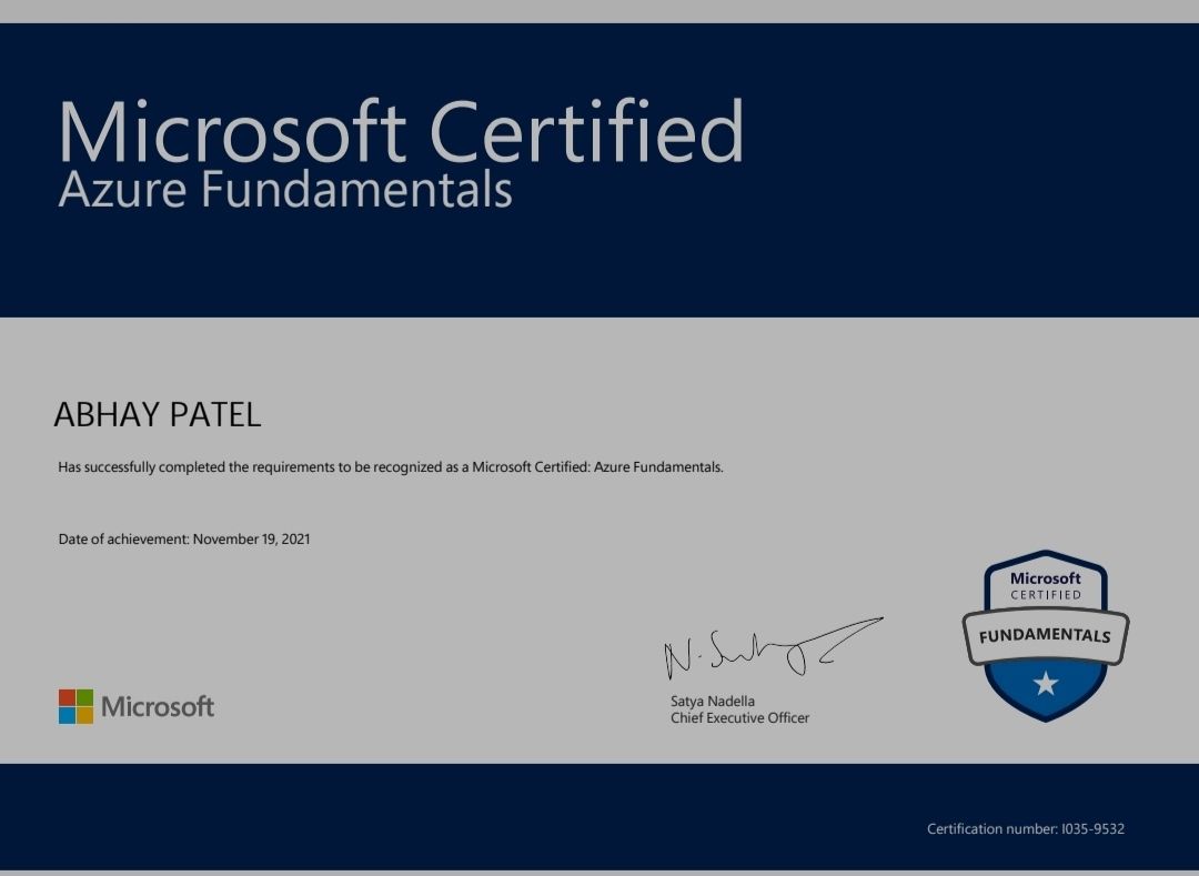 Abhay Patel on LinkedIn: #staysafe #azurecertification # ... Abhay Patel on LinkedIn: #staysafe #azurecertification # ...