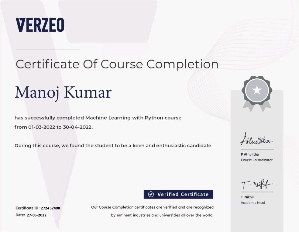 #machinelearning #machinelearningengineer #thankyou | Manoj Kumar #machinelearning #machinelearningengineer #thankyou | Manoj Kumar