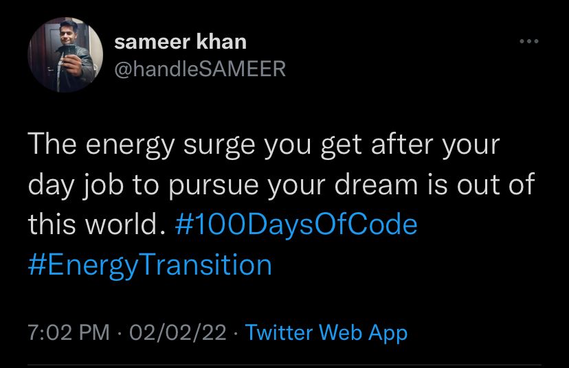 #100daysofcode | Sameer Khan #100daysofcode | Sameer Khan