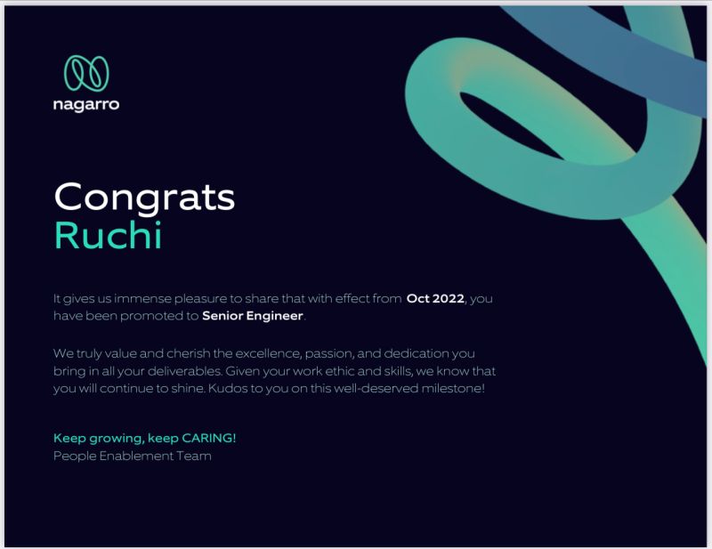 Ruchi Sharma on LinkedIn: #nagarro #caring #careergrowth #recognition ... Ruchi Sharma on LinkedIn: #nagarro #caring #careergrowth #recognition ...