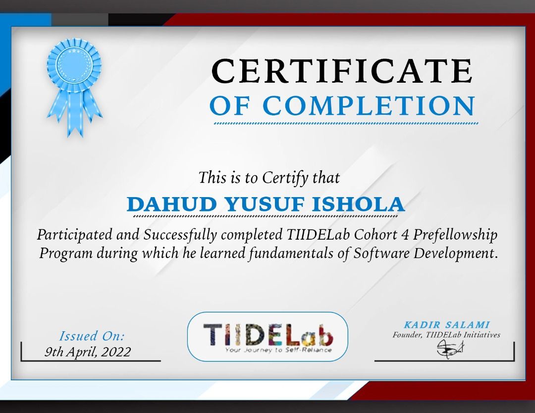 TIIDELab Cohort 4 Prefellowship comes to an end today. | Yusuf Dahud TIIDELab Cohort 4 Prefellowship comes to an end today. | Yusuf Dahud