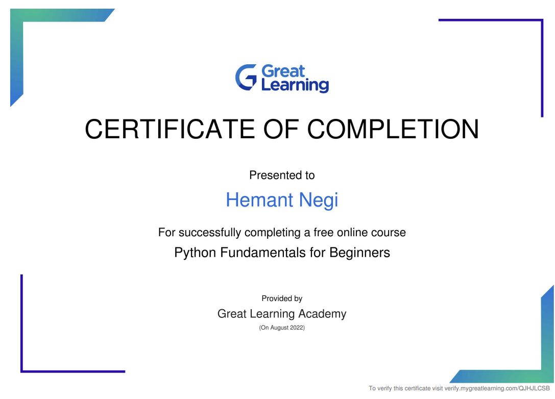 Hemant Negi on LinkedIn: #python #learning Hemant Negi on LinkedIn: #python #learning