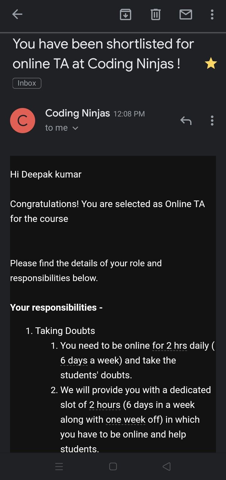 Deepak kumar on LinkedIn: #coding #codingninjas Deepak kumar on LinkedIn: #coding #codingninjas