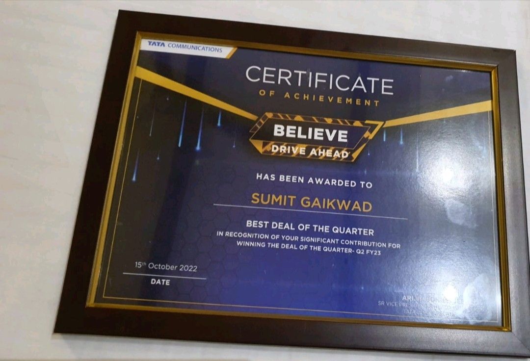 Sumit Gaikwad on LinkedIn: #tatacommunications #salesmeet #awards2022 # ... Sumit Gaikwad on LinkedIn: #tatacommunications #salesmeet #awards2022 # ...