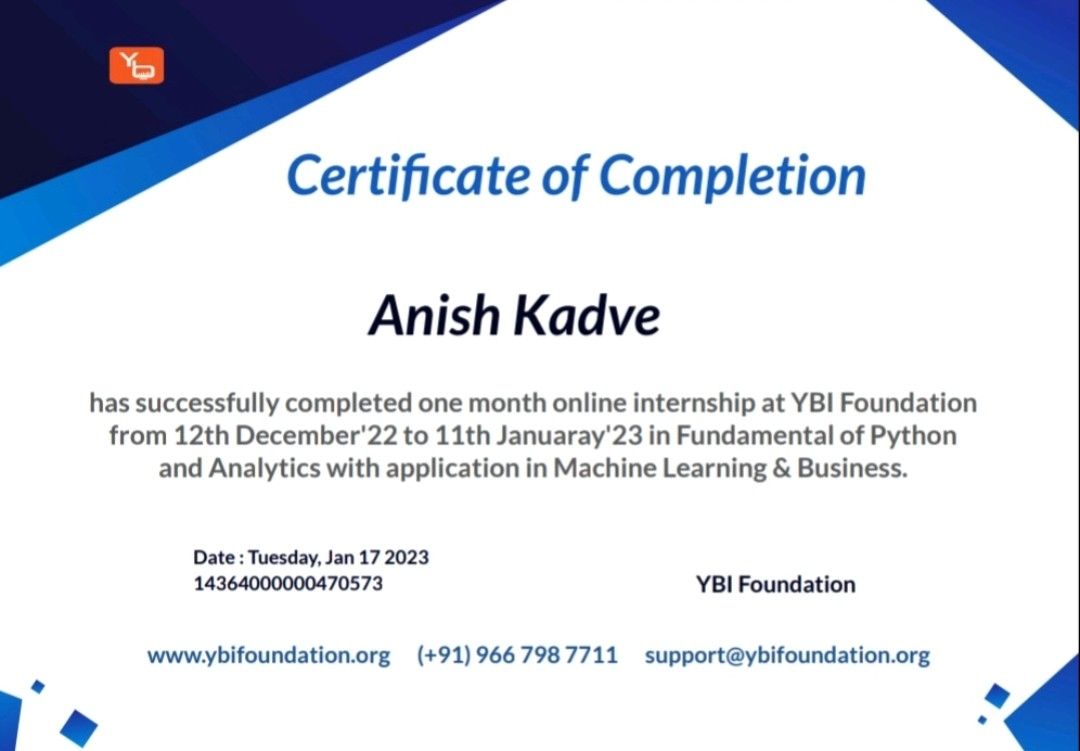 Anish Kadve on LinkedIn: #internship #pythonprogramming #linearregression Anish Kadve on LinkedIn: #internship #pythonprogramming #linearregression