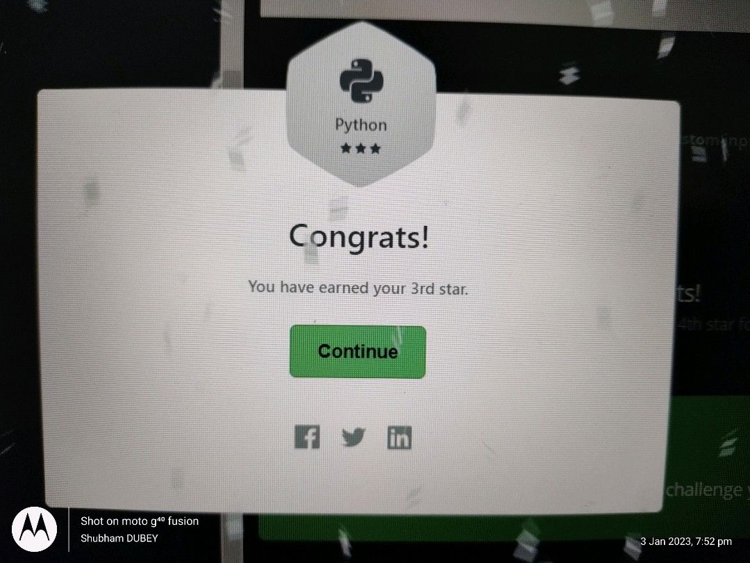 Shubham Dubey on LinkedIn: #silver #python #hackerrank #lpu #python Shubham Dubey on LinkedIn: #silver #python #hackerrank #lpu #python