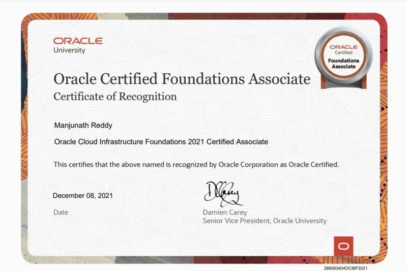 Manjunath Reddy Siragam on LinkedIn: #oraclecloudinfrastructure # ... Manjunath Reddy Siragam on LinkedIn: #oraclecloudinfrastructure # ...