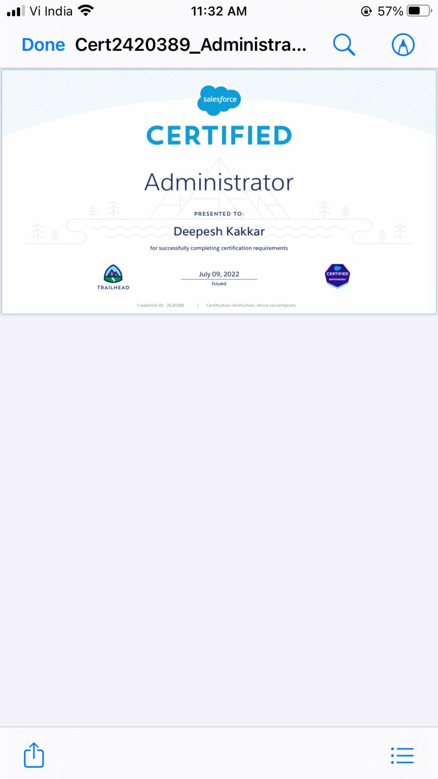 Completed one more certification. | Deepesh Kakkar Completed one more certification. | Deepesh Kakkar