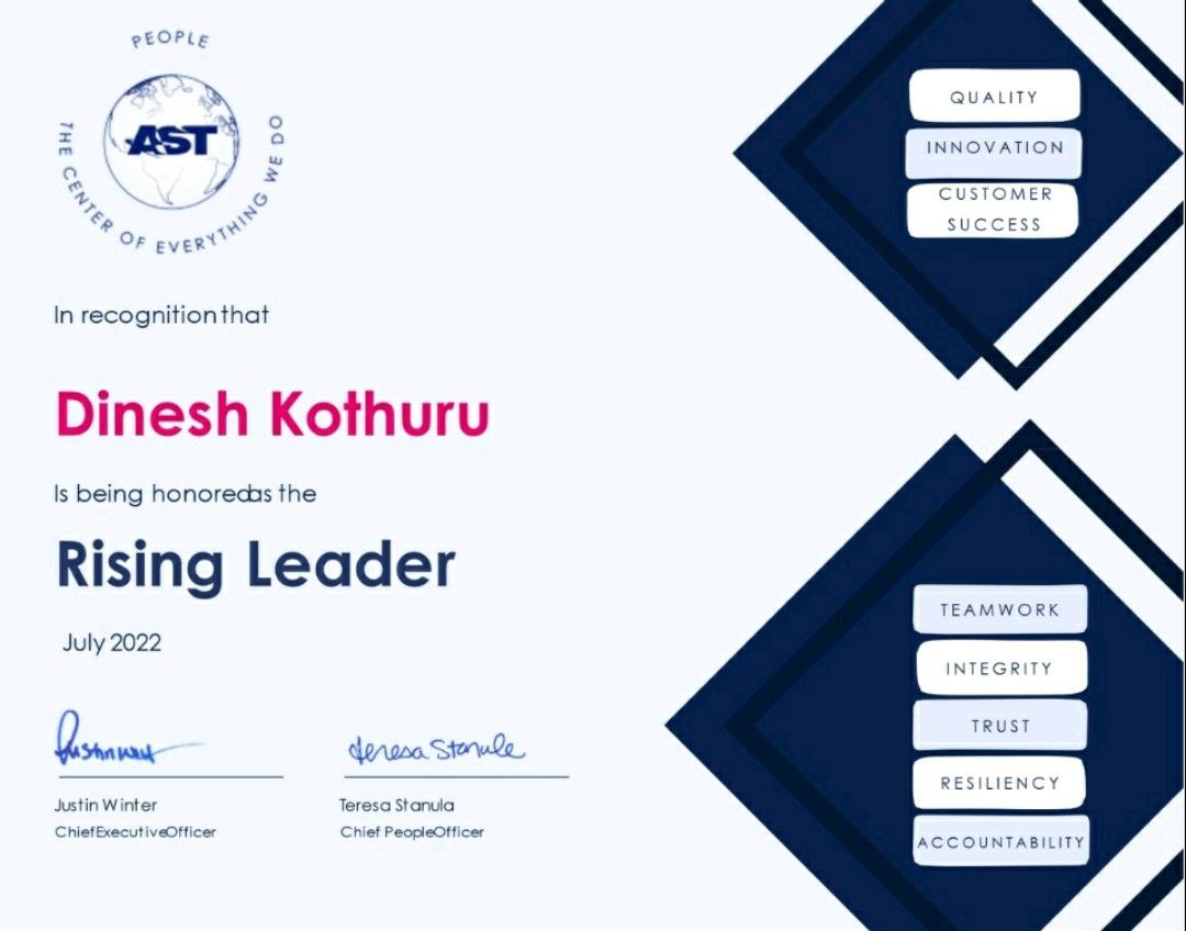 Dinesh Kumar Kothuru posted on LinkedIn Dinesh Kumar Kothuru posted on LinkedIn