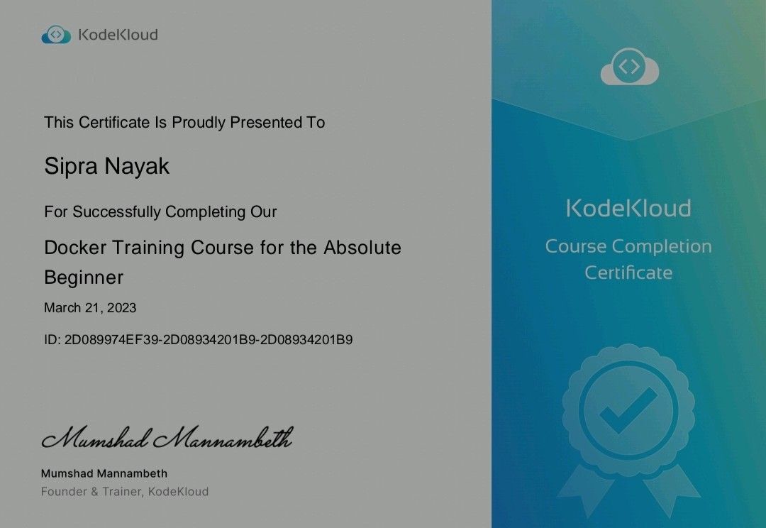 Sipra Nayak on LinkedIn: #devops #docker #dockercontainer #dockerhub Sipra Nayak on LinkedIn: #devops #docker #dockercontainer #dockerhub