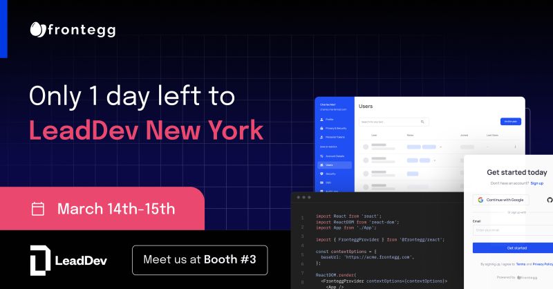 Frontegg on LinkedIn: #leaddevnyc #saas #b2b #usermanagement Frontegg on LinkedIn: #leaddevnyc #saas #b2b #usermanagement