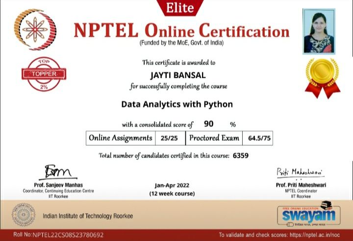 Jayti Bansal on LinkedIn: #nptel #iitroorkee #nptel #iitroorkee # ... Jayti Bansal on LinkedIn: #nptel #iitroorkee #nptel #iitroorkee # ...