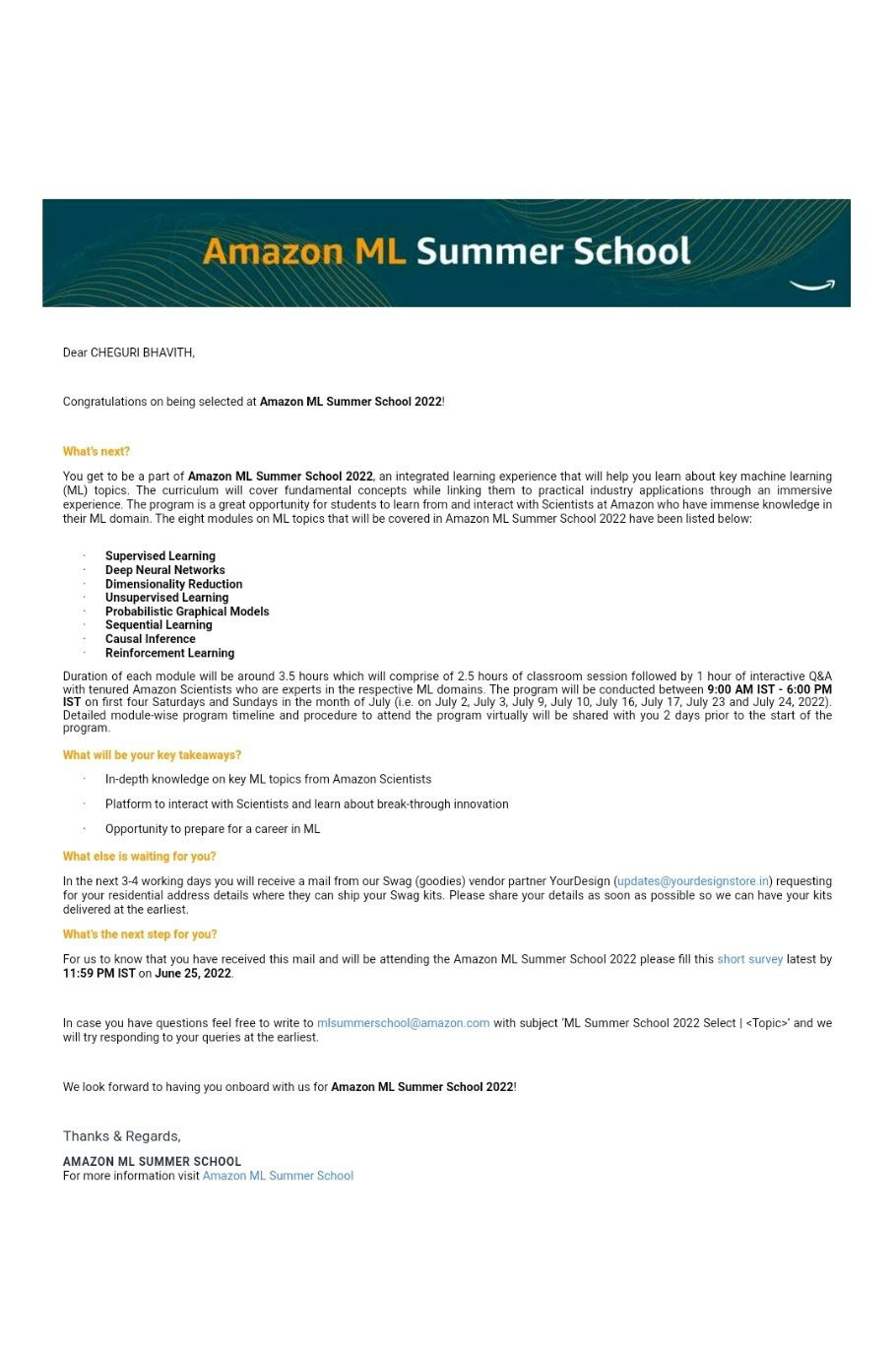 CHEGURI BHAVITH on LinkedIn: #connections #everyone #amazon #ml ... CHEGURI BHAVITH on LinkedIn: #connections #everyone #amazon #ml ...