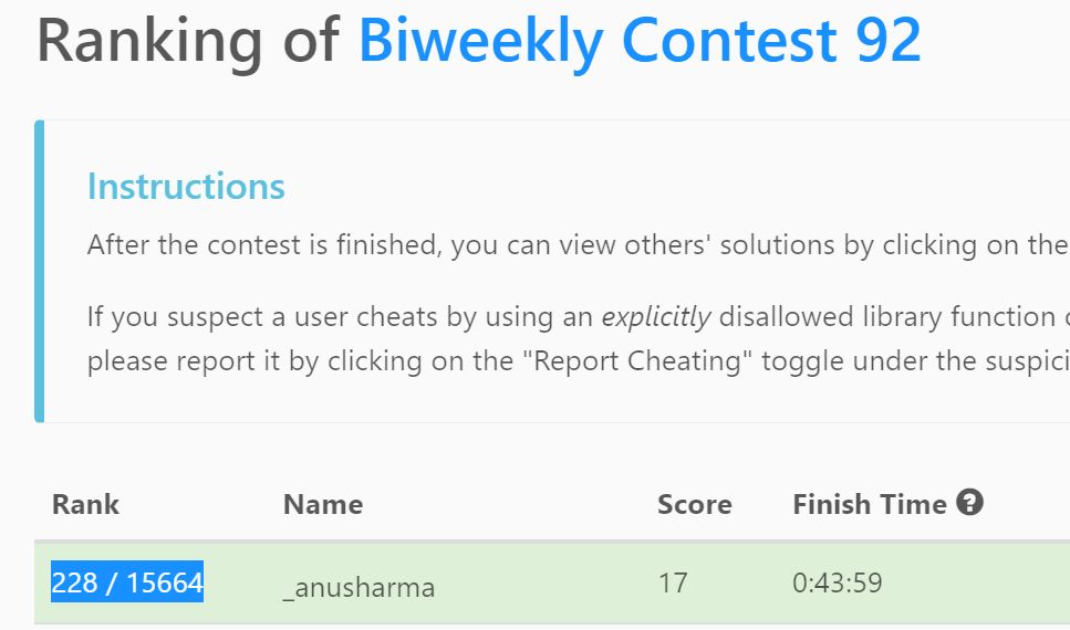 #leetcode #contest #dsa #coding #share | Anu Sharma | 27 comments #leetcode #contest #dsa #coding #share | Anu Sharma | 27 comments