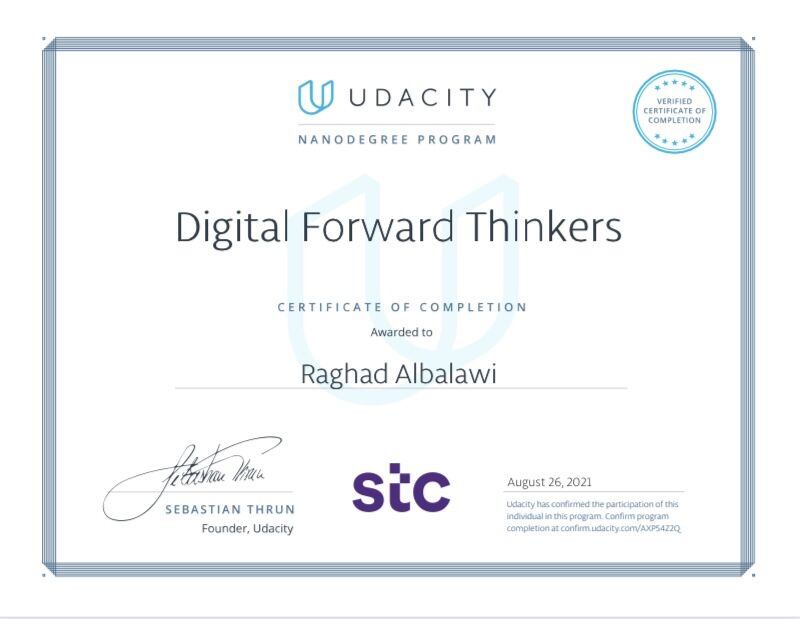 Raghad Albalawi on LinkedIn: #udacity #udacity Raghad Albalawi on LinkedIn: #udacity #udacity