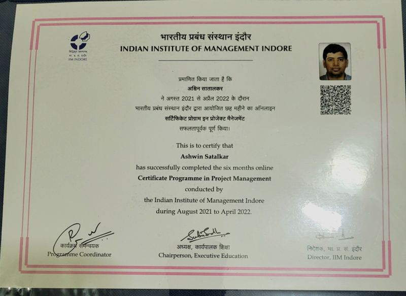 Ashwin Satalkar on LinkedIn: #management #projectmanagement #iimindore ... Ashwin Satalkar on LinkedIn: #management #projectmanagement #iimindore ...