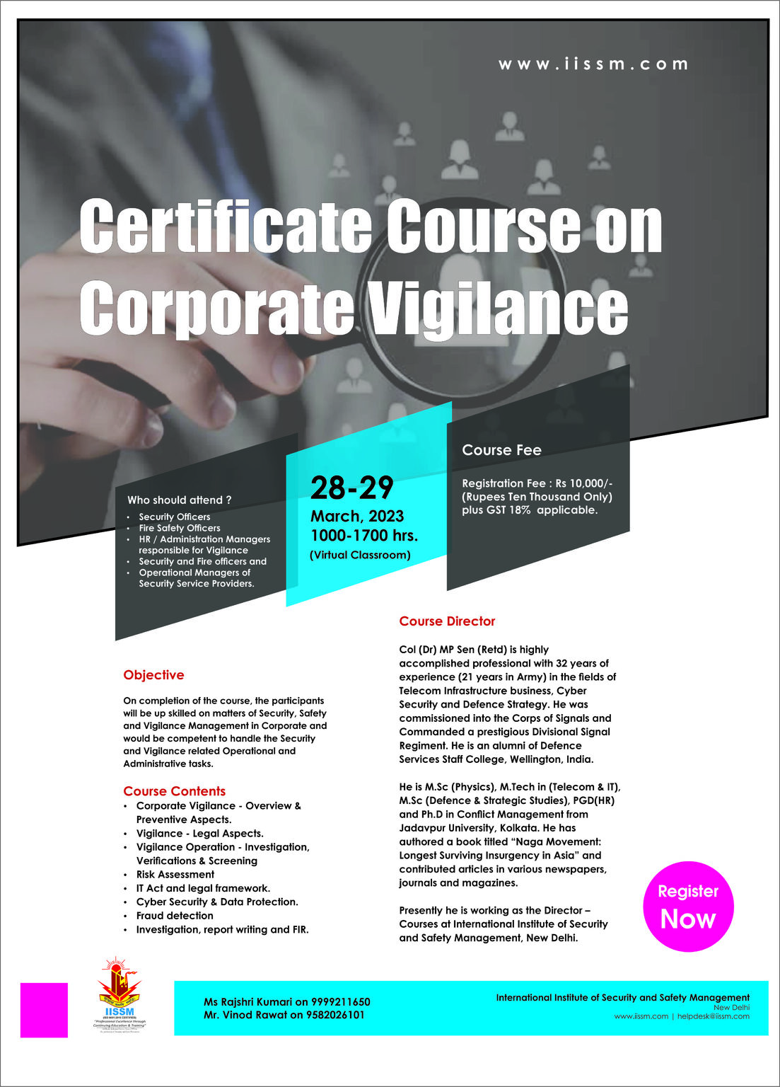 IISSM (International Institute of Security and Safety Management) on ... IISSM (International Institute of Security and Safety Management) on ...
