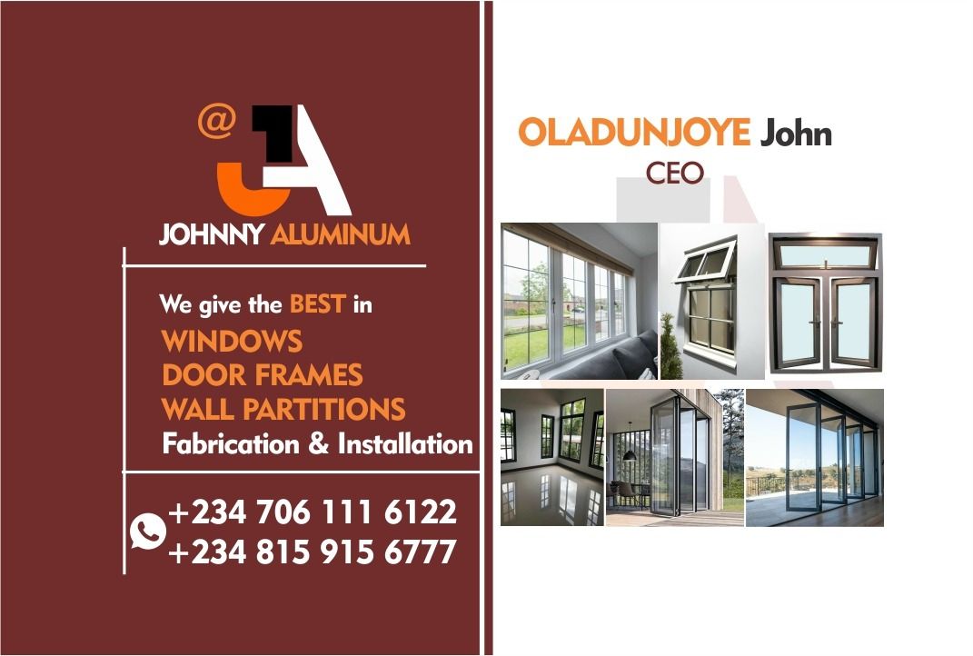 John Oladunjoye on LinkedIn: #business #work #johnnyaluminum John Oladunjoye on LinkedIn: #business #work #johnnyaluminum