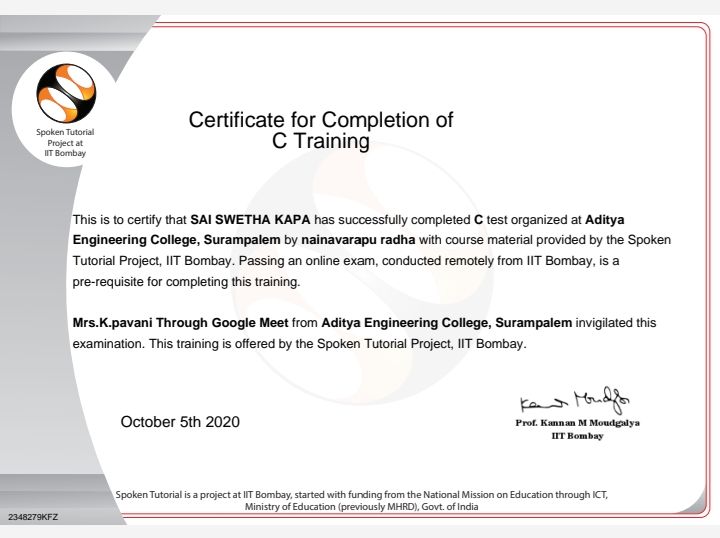 SAI SWETHA KAPA on LinkedIn: #iitbombay SAI SWETHA KAPA on LinkedIn: #iitbombay