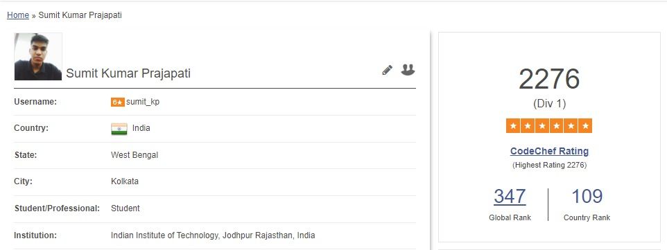 Sumit Prajapati on LinkedIn: #codechef #competitiveprogramming #coding ... Sumit Prajapati on LinkedIn: #codechef #competitiveprogramming #coding ...
