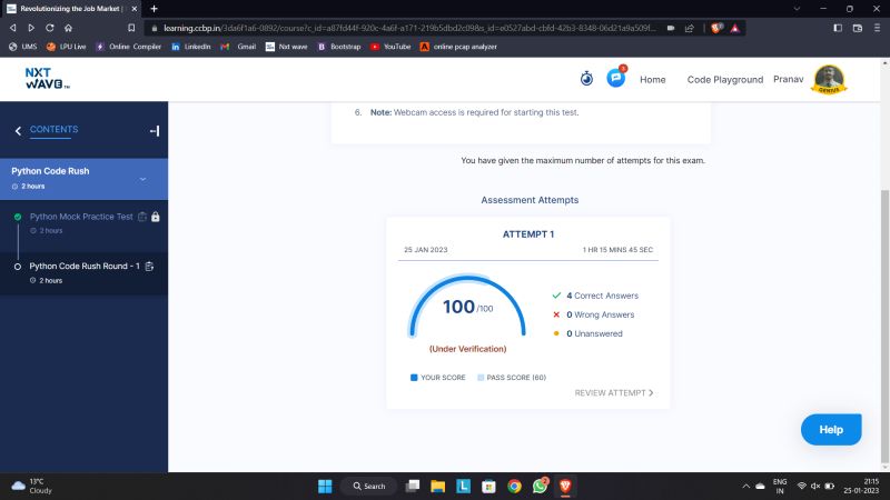 Penugonda Pranav on LinkedIn: #ccbp #ccbpian #nxtwave #python # ... Penugonda Pranav on LinkedIn: #ccbp #ccbpian #nxtwave #python # ...