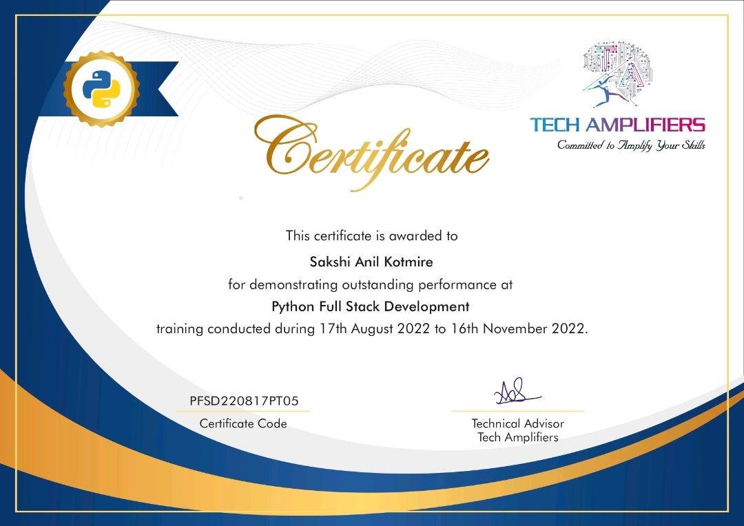 Sakshi Kotmire on LinkedIn: #python #pythondeveloper #pythonprojects # ... Sakshi Kotmire on LinkedIn: #python #pythondeveloper #pythonprojects # ...