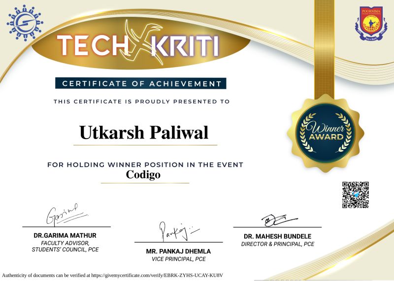 Utkarsh Paliwal on LinkedIn: #coding #competitiveprogramming #winner # ... Utkarsh Paliwal on LinkedIn: #coding #competitiveprogramming #winner # ...