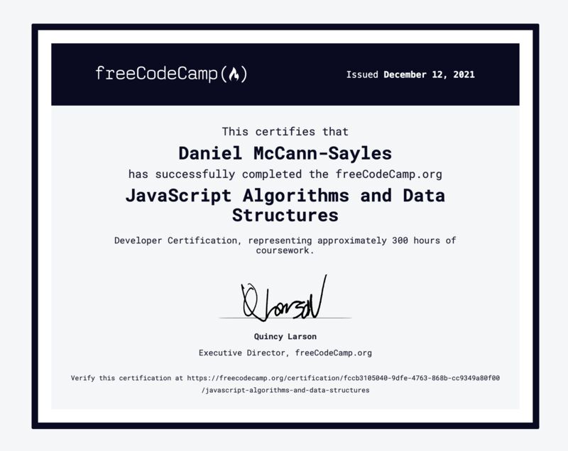 Daniel McCann-Sayles on LinkedIn: #javascript #comment #algorithms # ... Daniel McCann-Sayles on LinkedIn: #javascript #comment #algorithms # ...