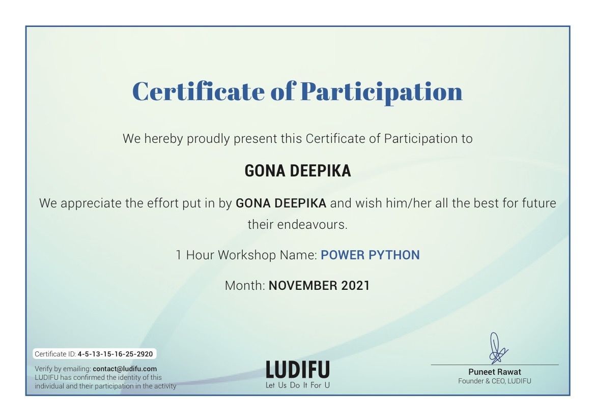 Deepika G on LinkedIn: #python #opportunity #ludifu Deepika G on LinkedIn: #python #opportunity #ludifu